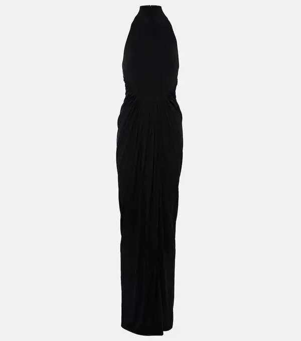 Alaïa Halterneck Draped Gown - Black