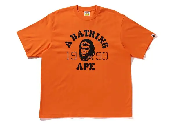 BAPE Og Ape Head College Relaxed Fit Tee Shirt - Orange