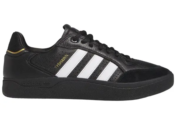 Adidas Tyshawn Low Top Sneakers - Core Black/cloud White/gold Metallic