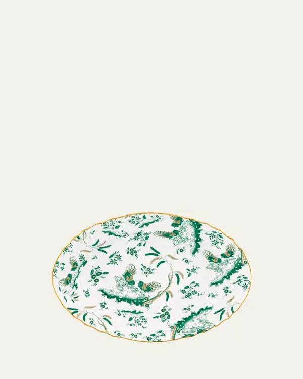 GINORI 1735 Oro Di Doccia Large Oval Platter, Giada