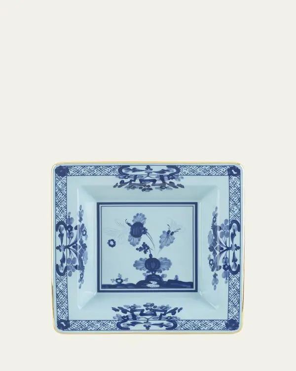 GINORI 1735 Iris Squared Porcelain Tray, 7.1
