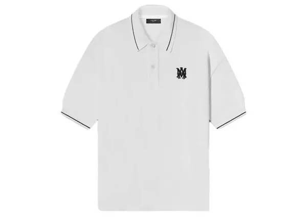 Amiri Solid Short Sleeve Polo Shirt - White