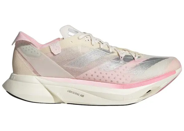Adidas Adizero Adios Pro 3 Sneakers - Chalk White/silver Metallic/clear Pink