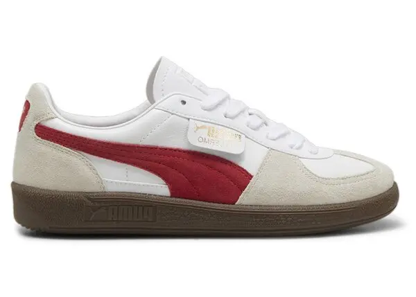 PUMA Palermo Leather Sneakers - Puma White/vapor Gray/club Red