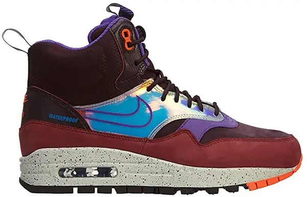 Nike Air Max 1 Mid Sneakerboot - Deep Burgundy/hyper Grape/cedar
