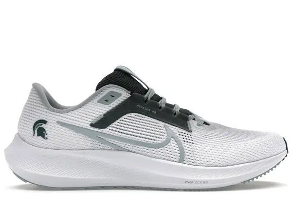Nike Pegasus 40 Michigan State Sneakers - White/pro Green/silver Wing