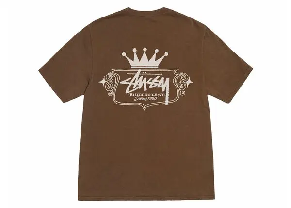 StÜssy Built To Last Pigment Dyed Tee Shirt - Brown