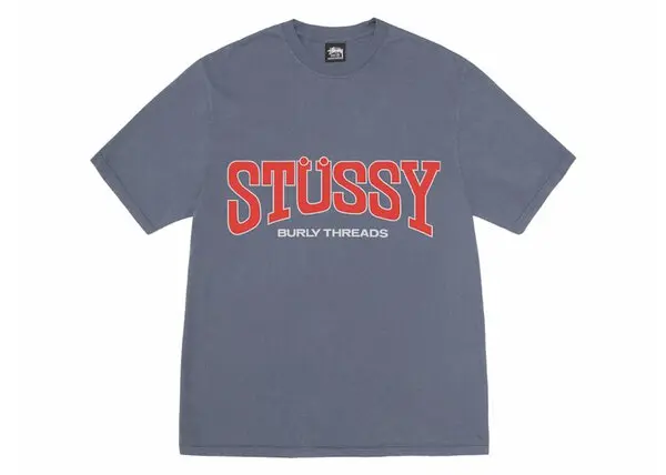 StÜssy Burly Threads Pigment Dyed Tee Shirt - Indigo