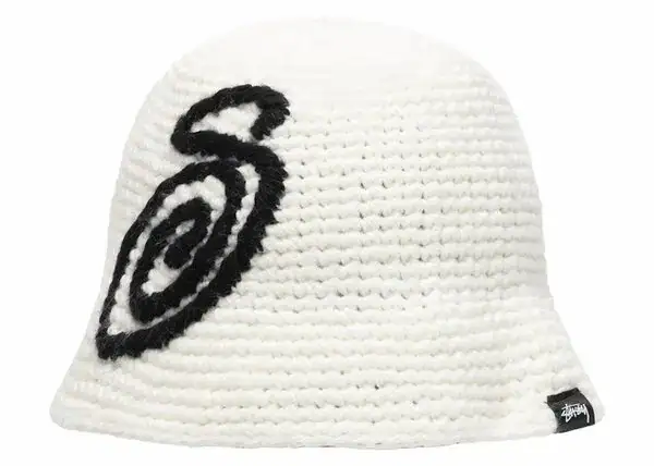StüSsy Swirly S Knit Bucket Hat - Bone | Editorialist