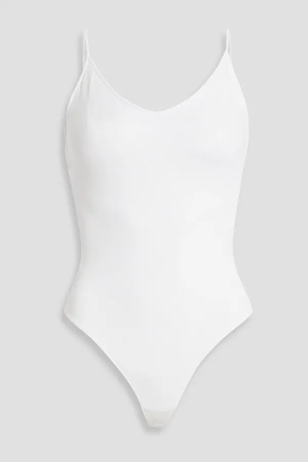 RE/DONE Open-back Stretch Cotton-jersey Bodysuit - White