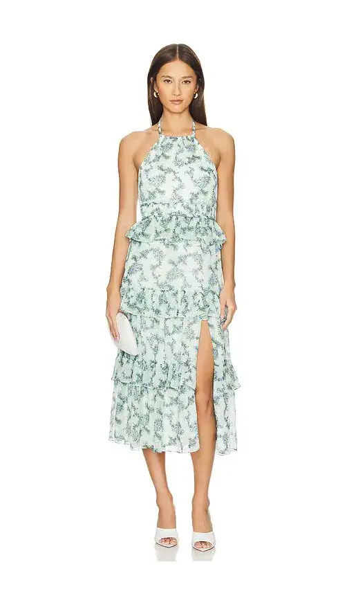 likely green dress Serpentine Neckline Show Choir Dress - Greens & Yellows