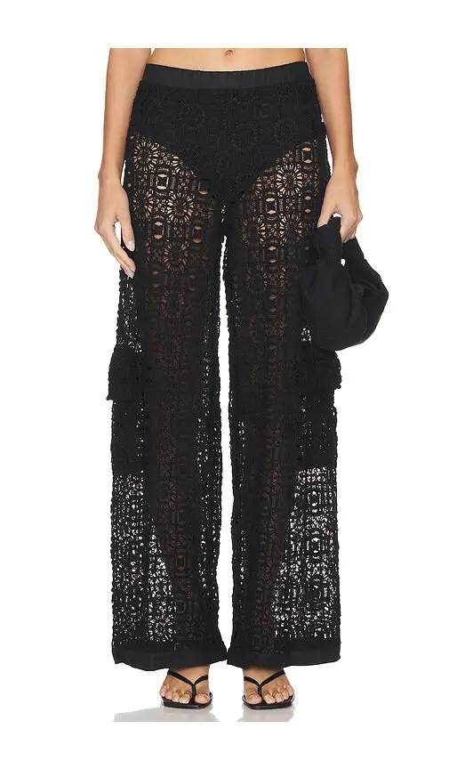 Agua Bendita Maca Cargo Knotted Pants - Black