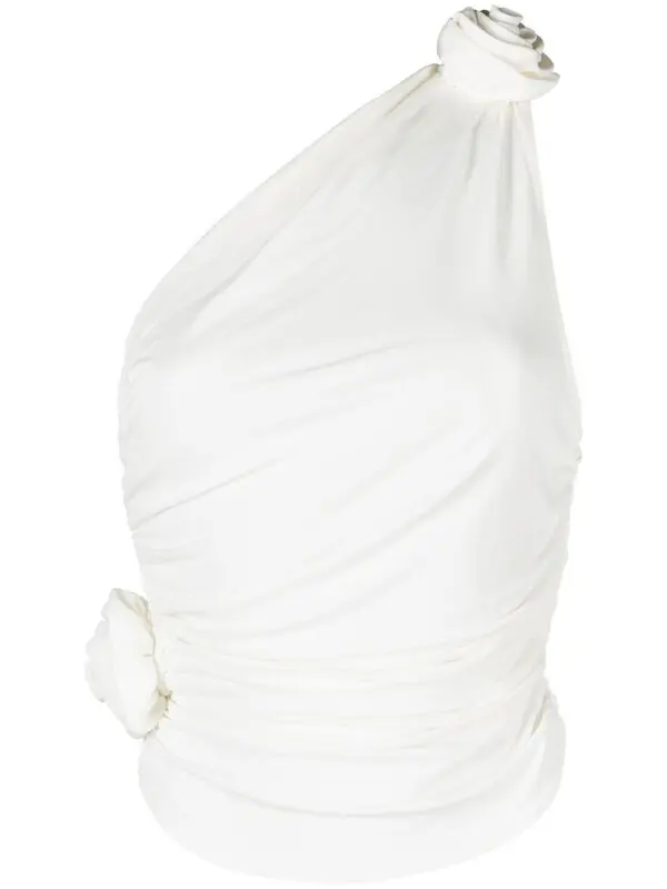 Magda Butrym Rose One-shoulder Top - White