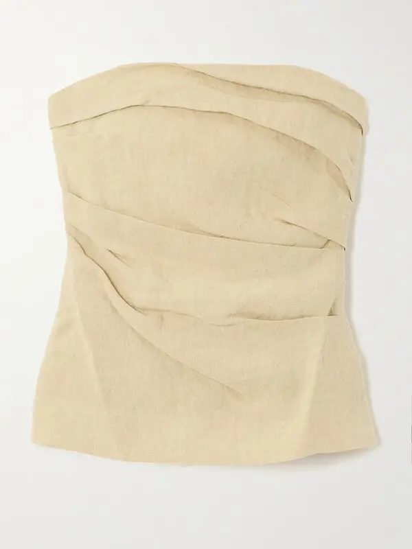 Tove Izel Linen Bandeau Top - Neutrals