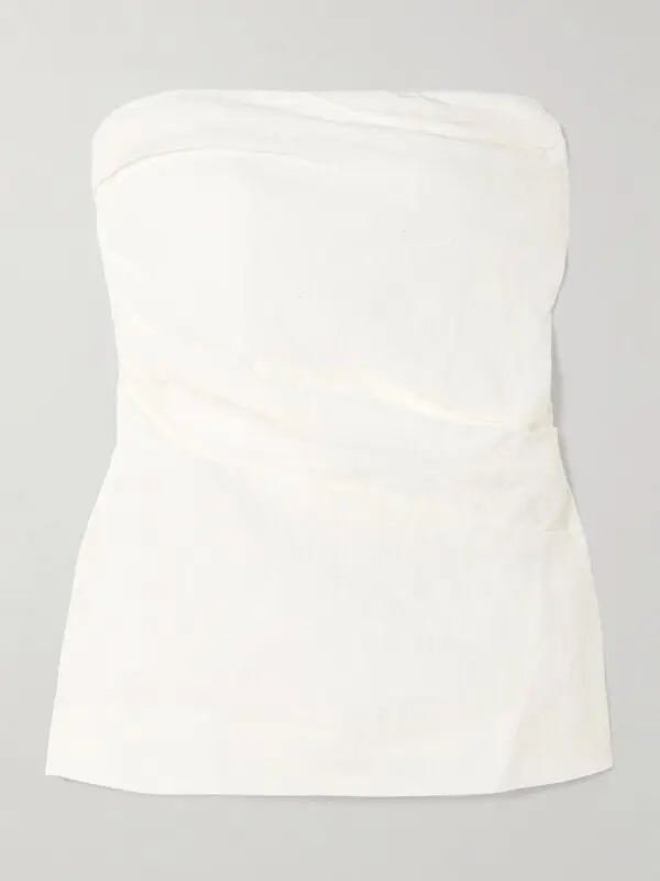 Tove Izel Linen Bandeau Top - Off-white