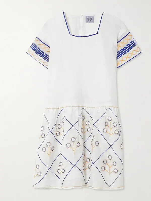 Thierry Colson Allison Embroidered Linen Mini Dress In White - 70% Off |  Editorialist
