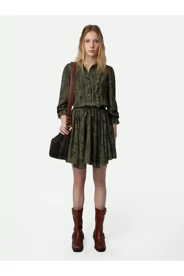 Zadig&Voltaire Ranil Printed Mini Dress In Green - 50% Off | Editorialist
