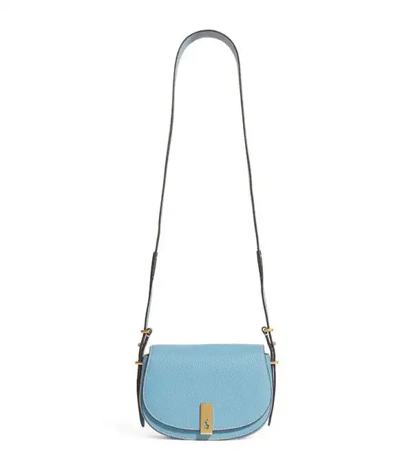 Ralph Lauren Mini Leather Saddle Bag - Blue | Editorialist