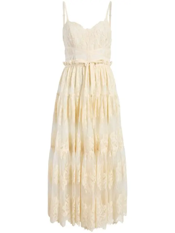 Cinq  Sept Lana Lace Midi Dress - Neutrals | Editorialist