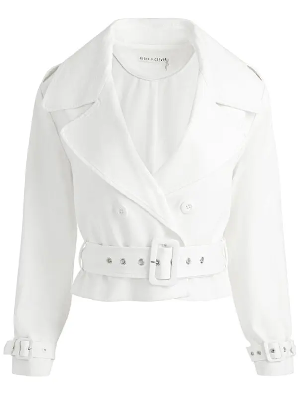 Alice + Olivia Keith Cropped Trench Jacket
