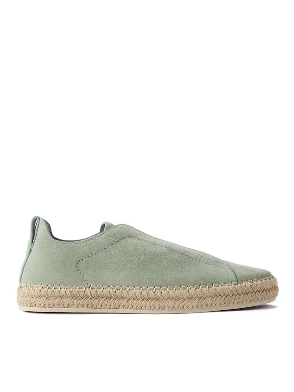 Zegna Triple Stitch™ Suede Slip-on Sneakers - Green