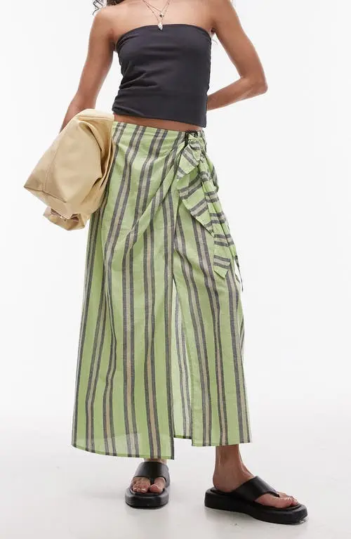 Topshop Stripe Sarong Maxi Skirt