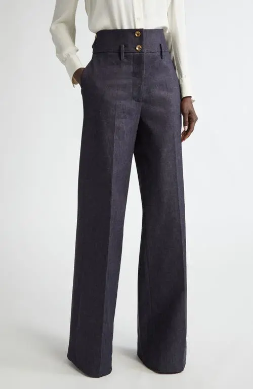 Altuzarra Rudy Wide Leg Stretch Wool Pants - Berry Blue
