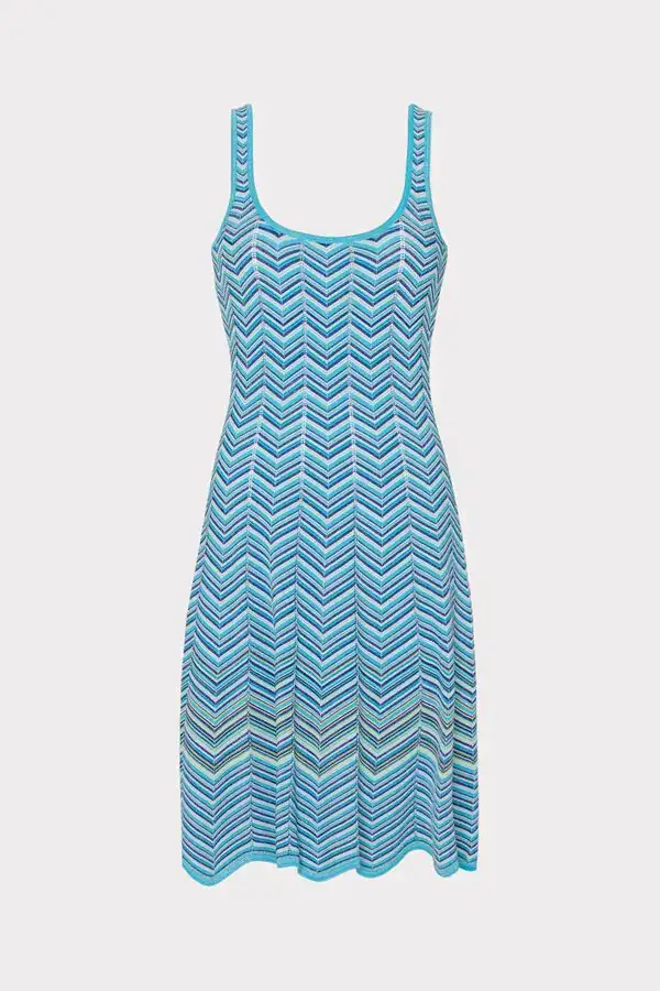 blue zig zag dress Mayoral Girls Blue Zigzag Dress – Little Darlings Closet main image 0