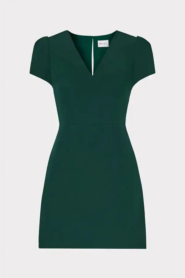 Milly Cady Atalie Mini Dress In Hunter Green - 30% Off | Editorialist