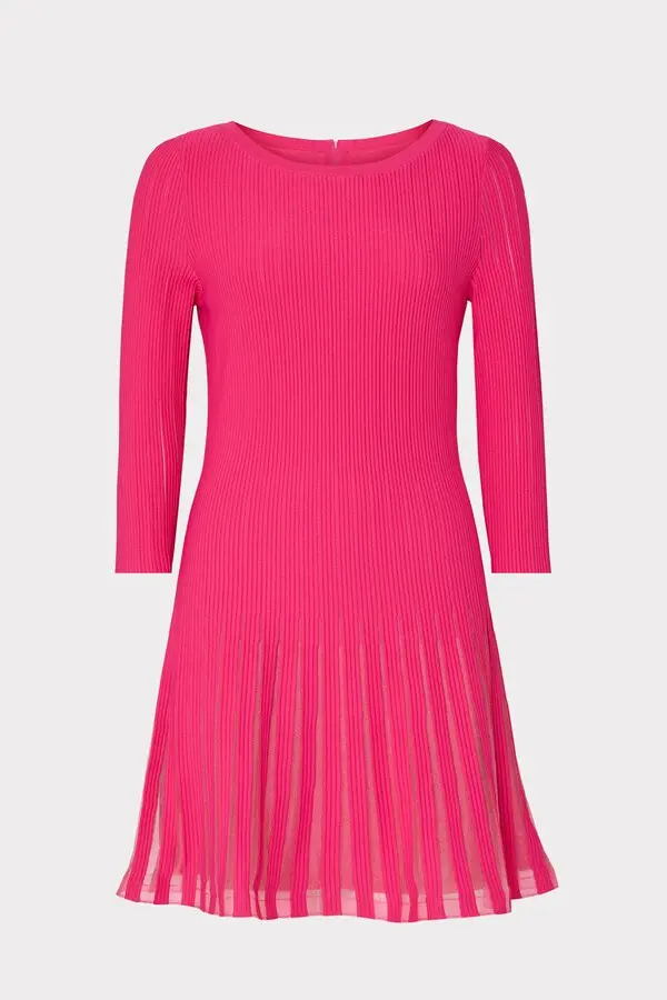 MILLY Tabitha Sheer Godet Mini Dress - Milly Pink