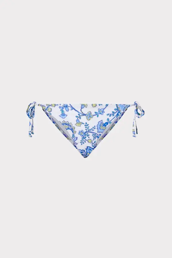 Buy MILLY CABANA Sketched Paisley Millie String Bikini Bottom - Blue At ...