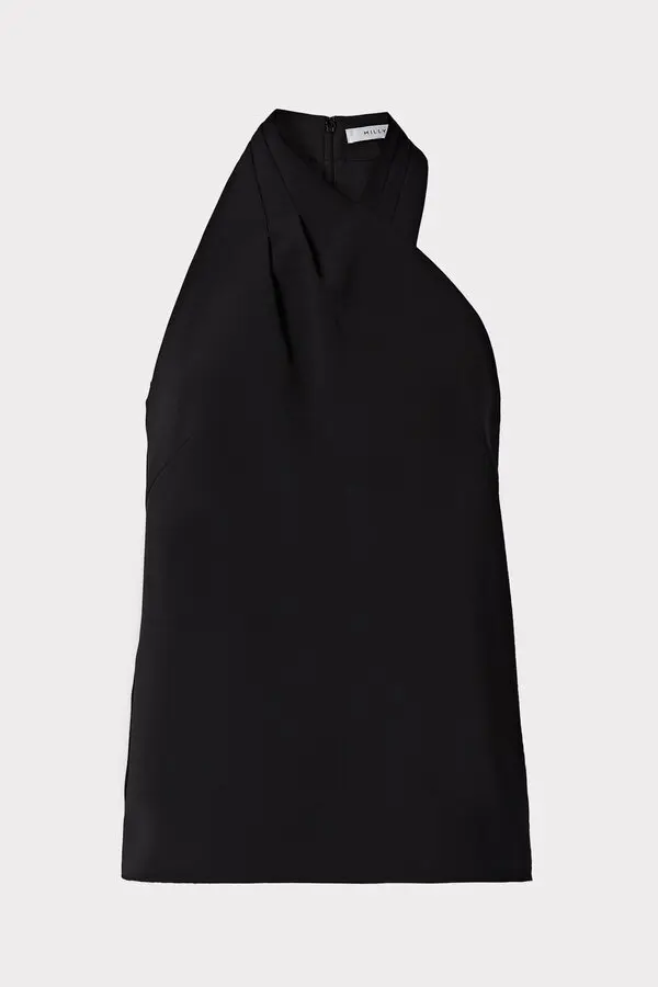 MILLY Preston Cady Sleeveless Top - Black