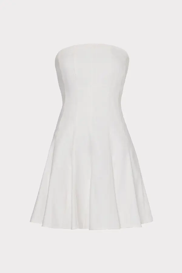 MILLY Cameron Strapless Mini Dress - White