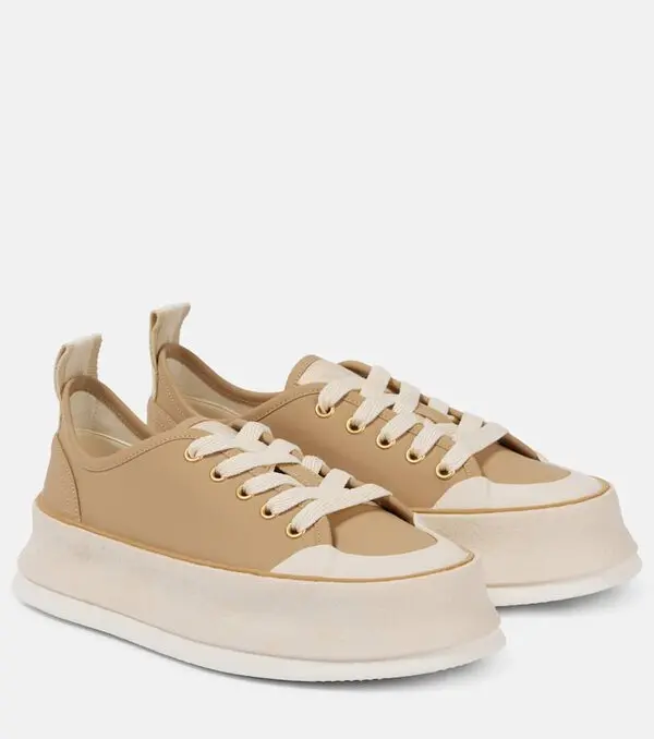 Max Mara Leather Platform Sneakers