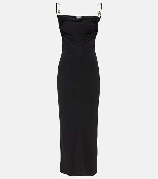 Bottega Veneta Embellished Ruched Maxi Dress