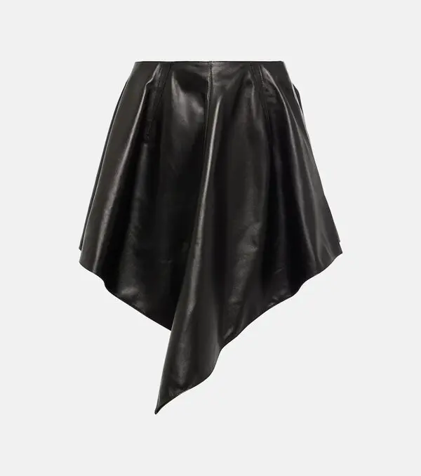 Alaïa Asymmetric Leather Miniskirt