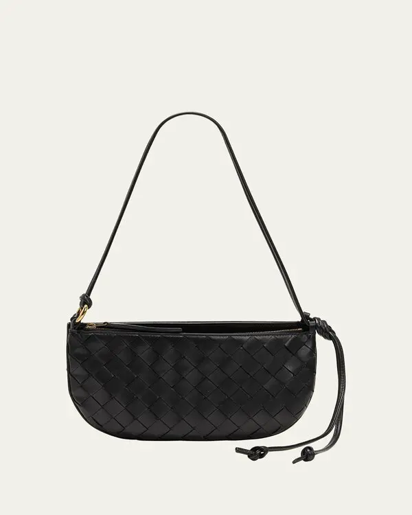 Bottega Veneta Gemelli Double Pouch Shoulder Bag - Black-m Brass
