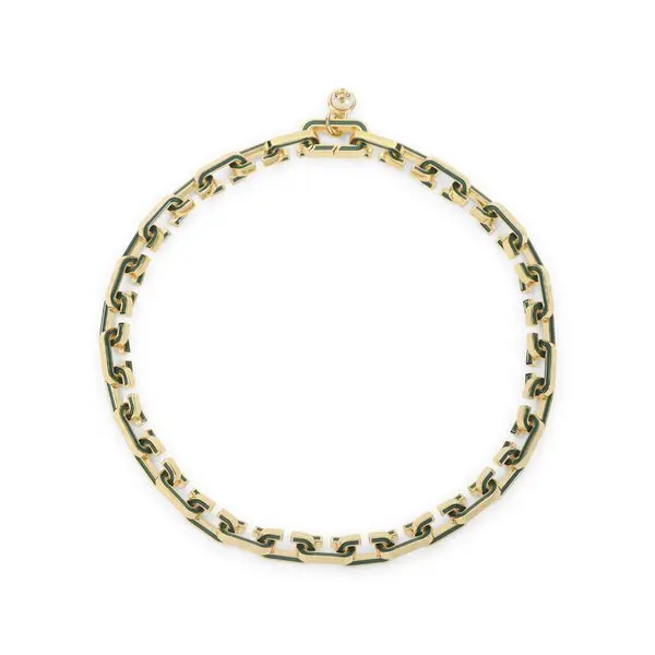 Casablanca Enamel C Link Necklace - Grey