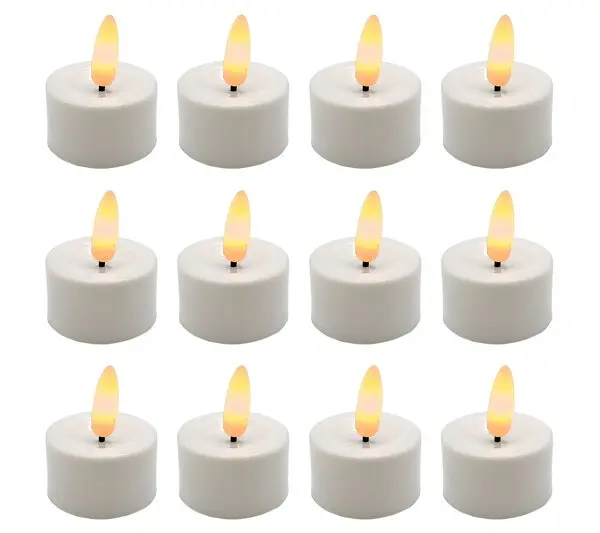 LUMABASE Battery-operated 3d Wick Flame Tealigh Ts 12ct