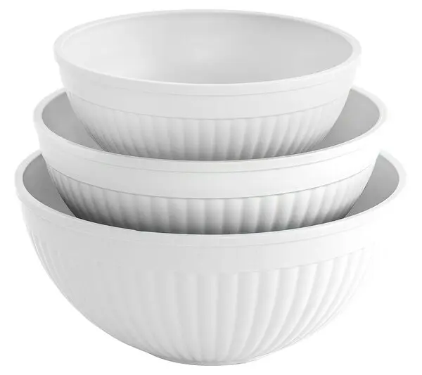 NORDICWARE White 3 Pc. Prep & Serve Mixing Bow L Set