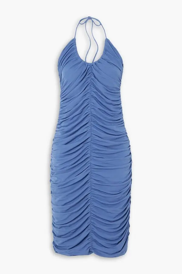 Zeynep Arçay Ruched Stretch-jersey Halterneck Midi Dress