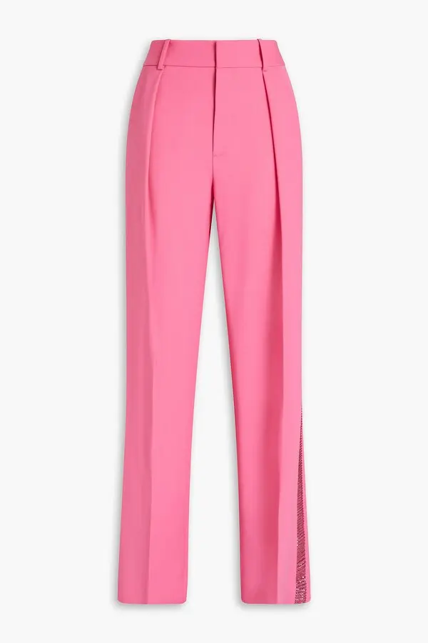 AREA Crystal-embellished Wool-blend Pants