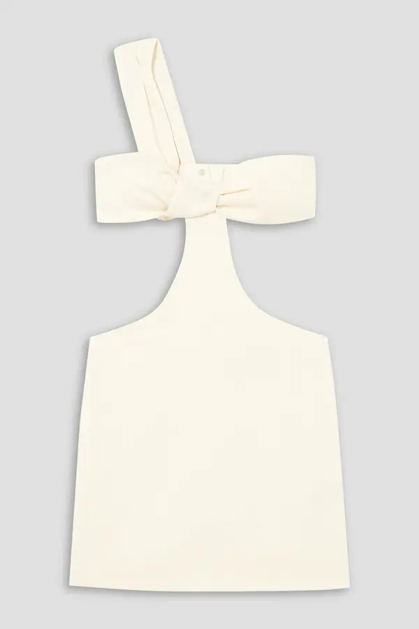 Zeynep Arçay One-shoulder Cutout Wool-blend Mini Dress - Ecru