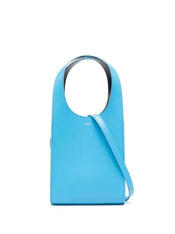 Coperni Mini Swipe Leather Tote In Blue - 9% Off | Editorialist