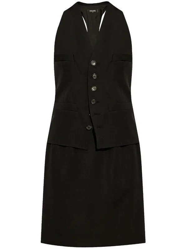 Dsquared2 V-neck Wool Dress