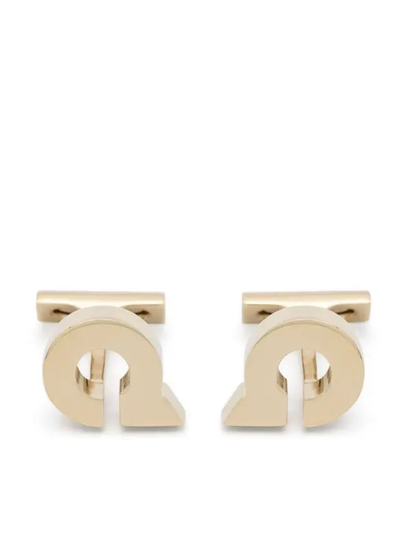 Ferragamo G-Shaped Cufflinks Gold Editorialist