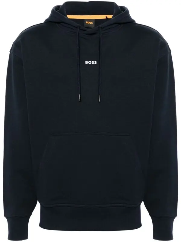 Hugo Boss Rubberised-logo Cotton Hoodie