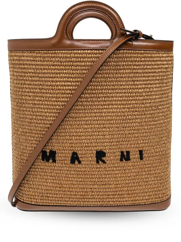 Marni Tropicalia Raffia Tote - Brown