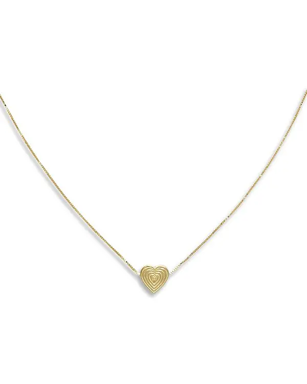Moon Meadow 14k Yellow Disco Heart Pendant Necklace In Gold 37