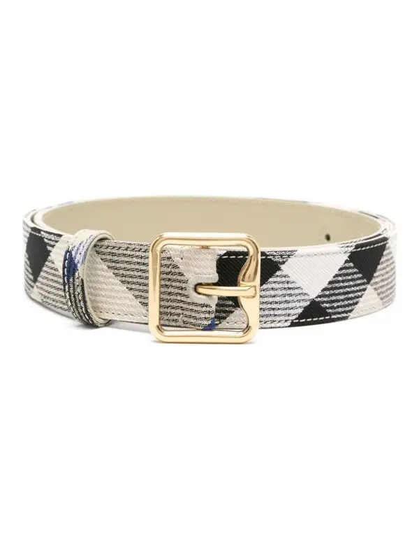 Burberry Tartan-patterned Leather Belt - Neutrals